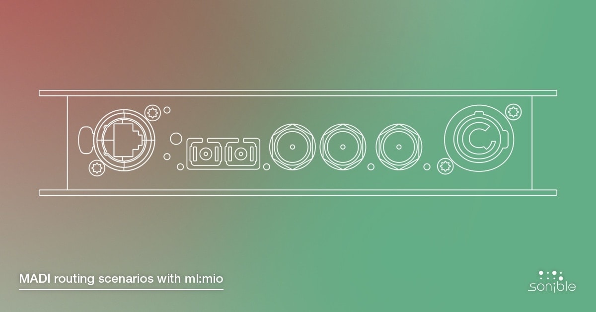 MADI routing scenarios with converter, splitter and router ml:mio